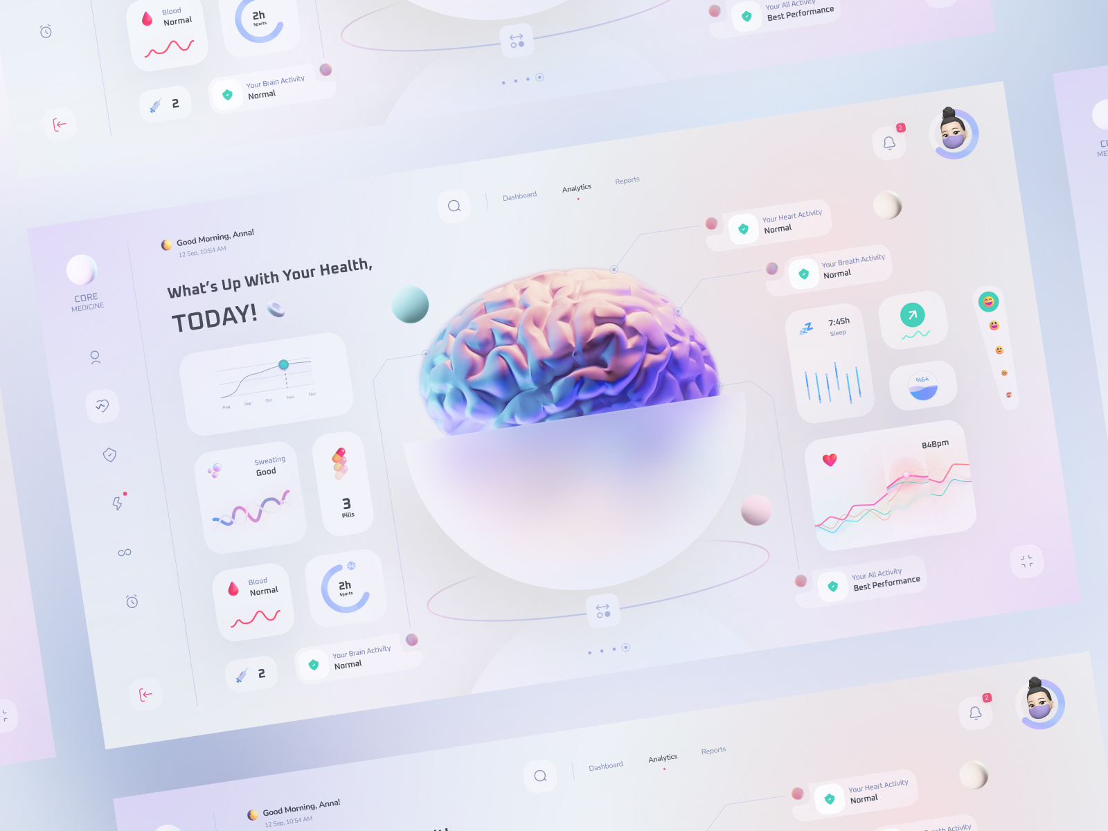 Core Medicine - Dashboard UI by Levi Wilson for QClay on Dribbble