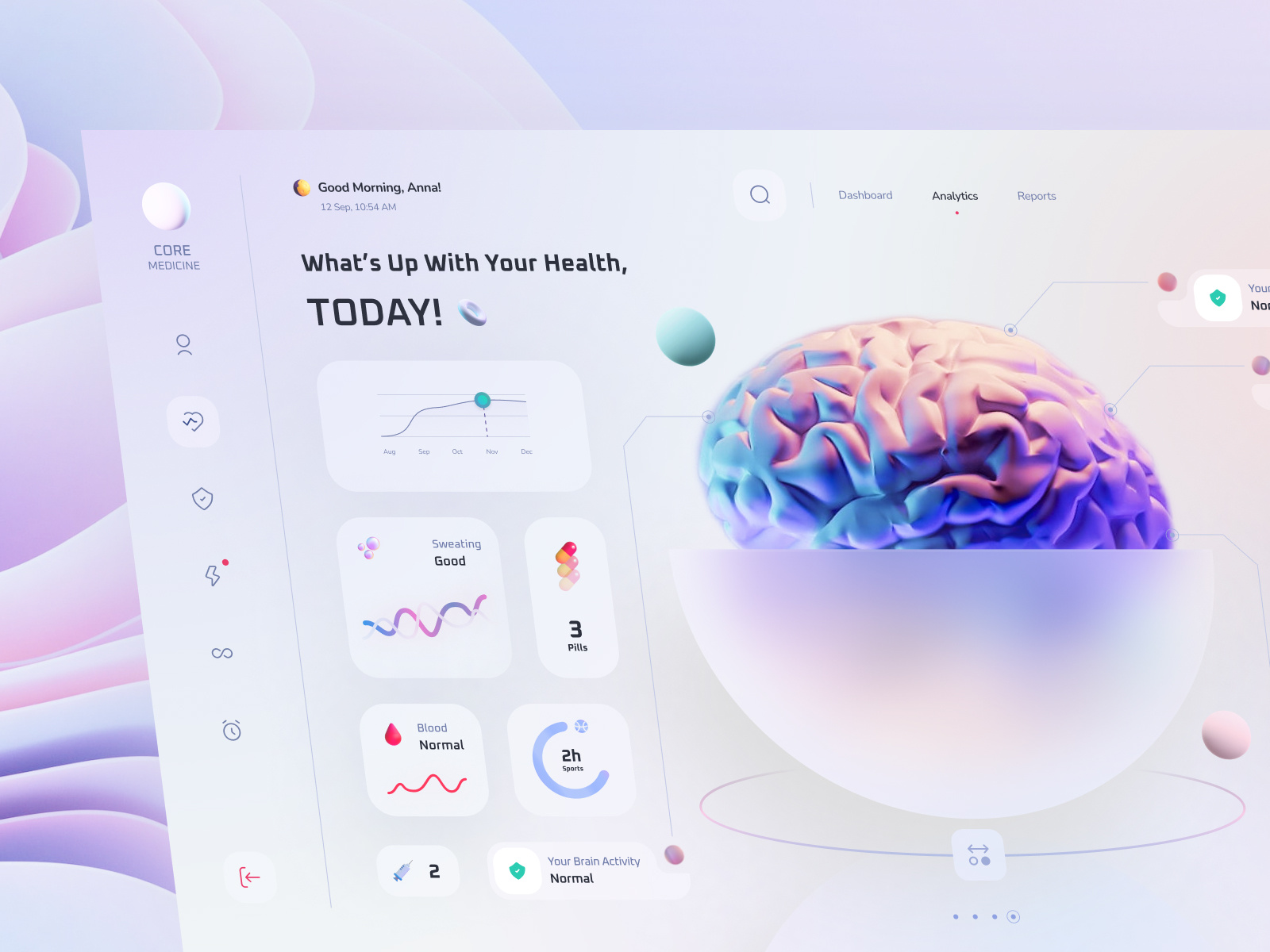 Core Medicine - Dashboard UI by Levi Wilson for QClay on Dribbble
