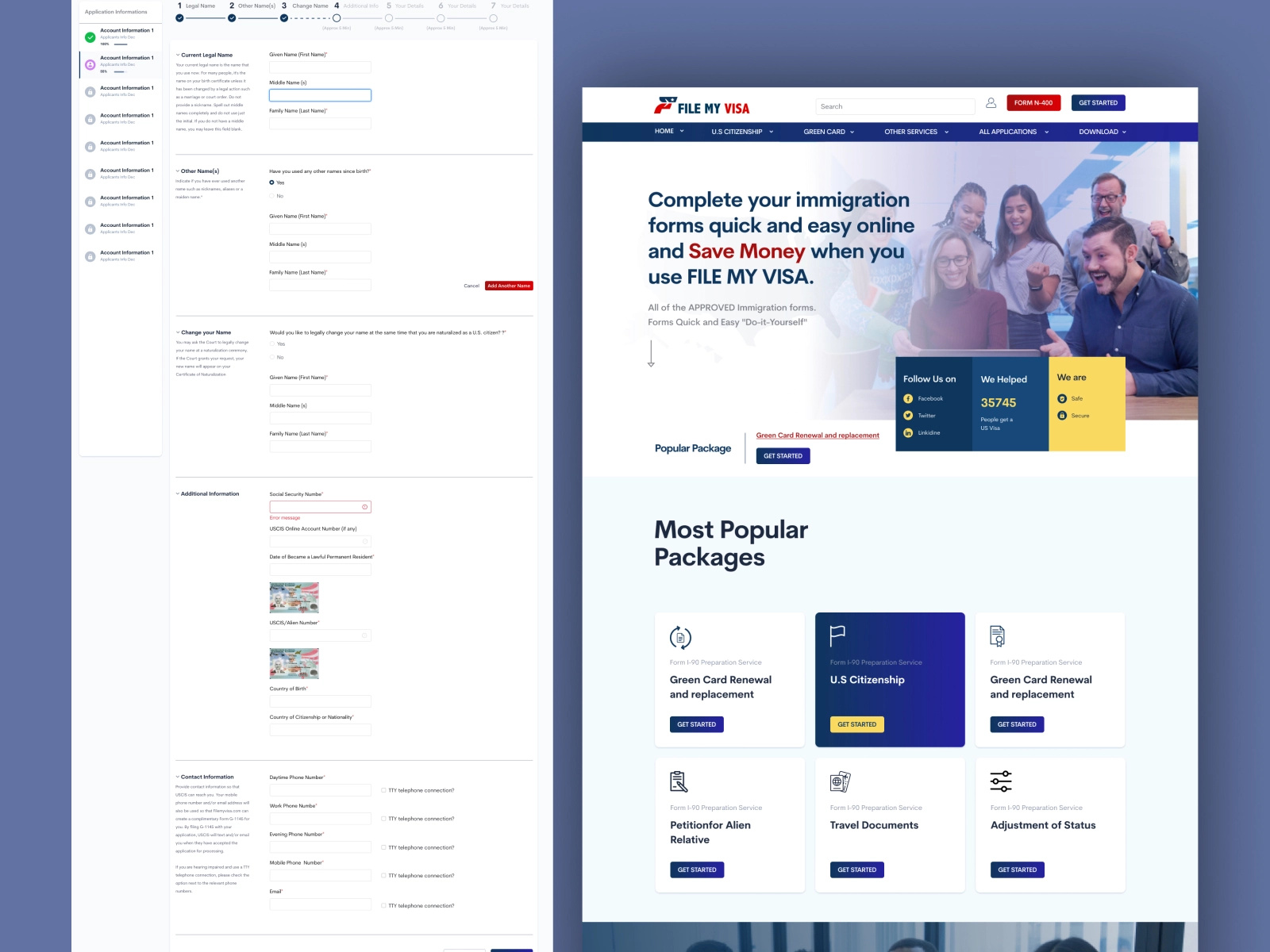Visa Application Website by Fahmida Hossain on Dribbble