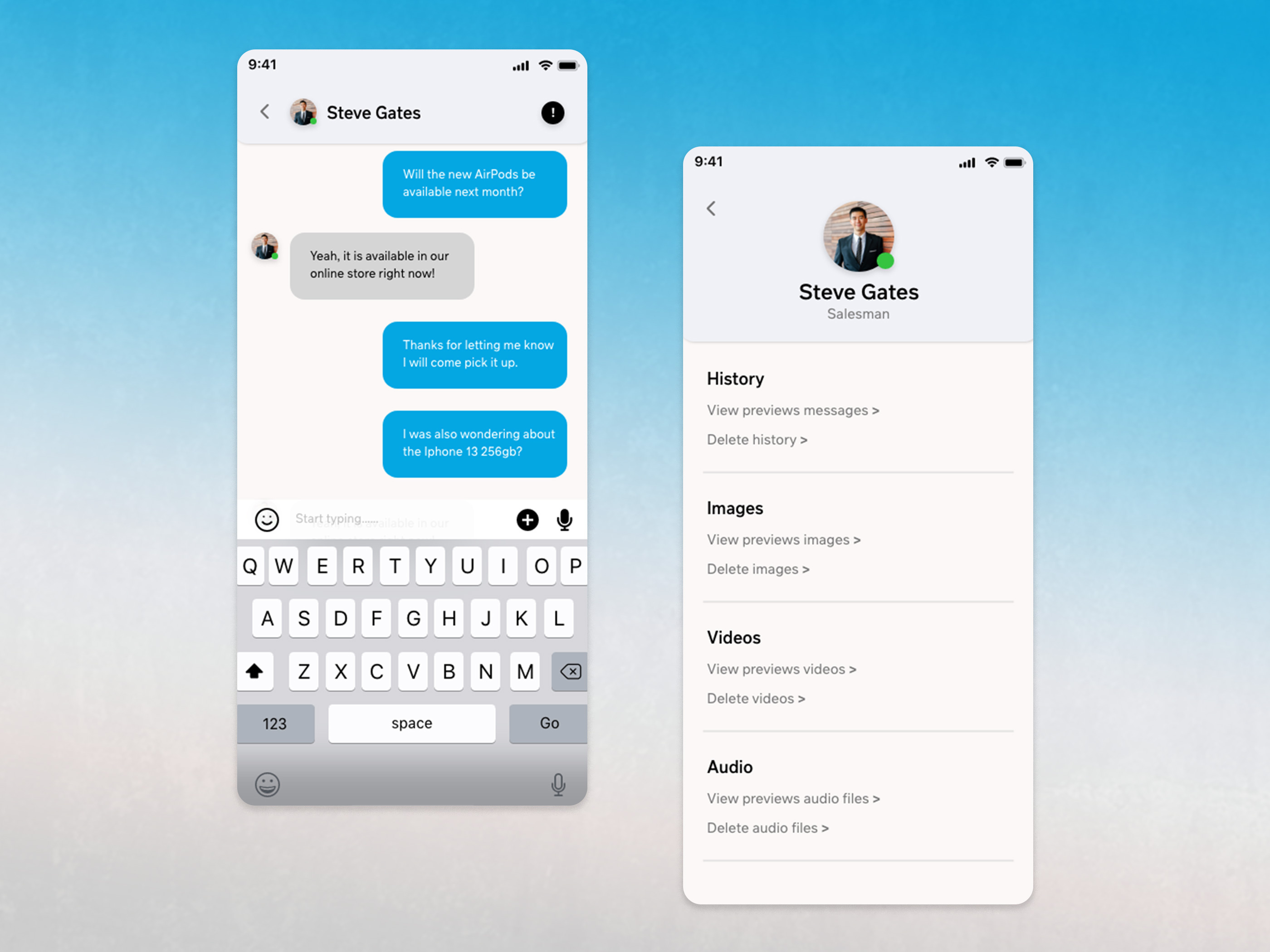 Messaging App UI by Hussam on Dribbble