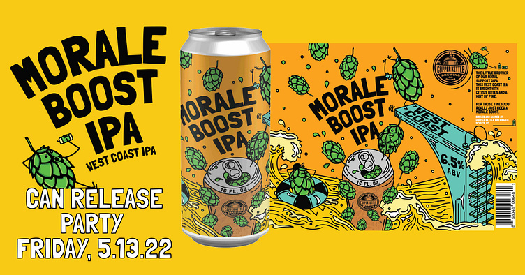 Morale Boost IPA Beer Label Design by Norlo Design on Dribbble