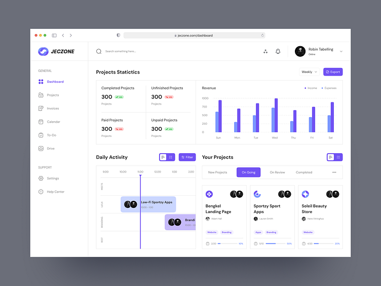 Jeczone - Project Management Dashboard by Nela Rosdiana 🕊️ for Vektora ...
