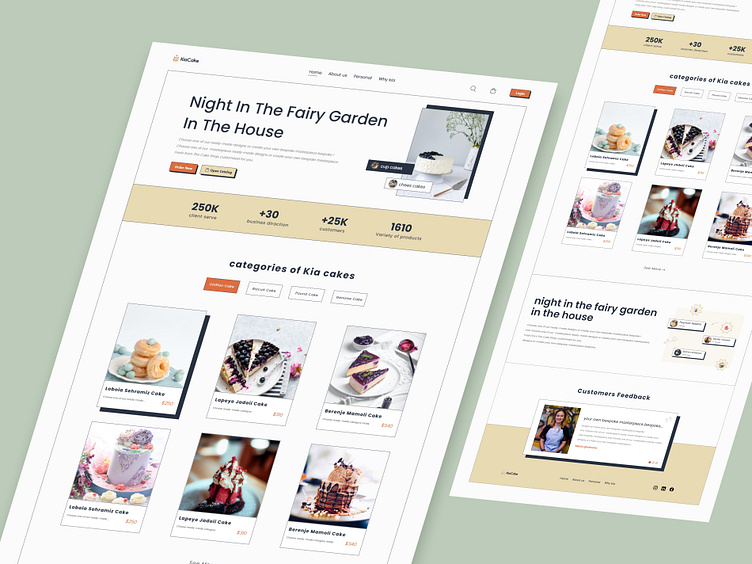 Cake Shop Web Design by Peyman Naeimi for oddes on Dribbble