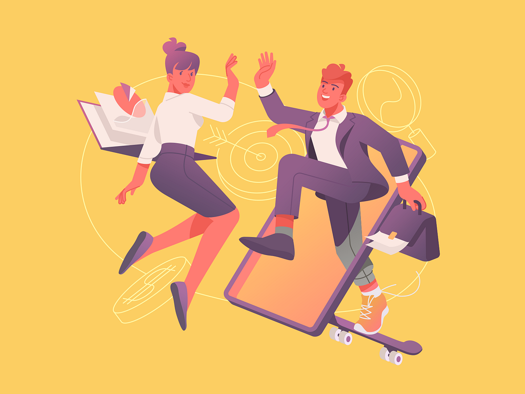 Young Businessmen: Road to Success by Shakuro Graphics on Dribbble