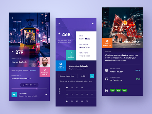 Public Transit App by Yi Li on Dribbble
