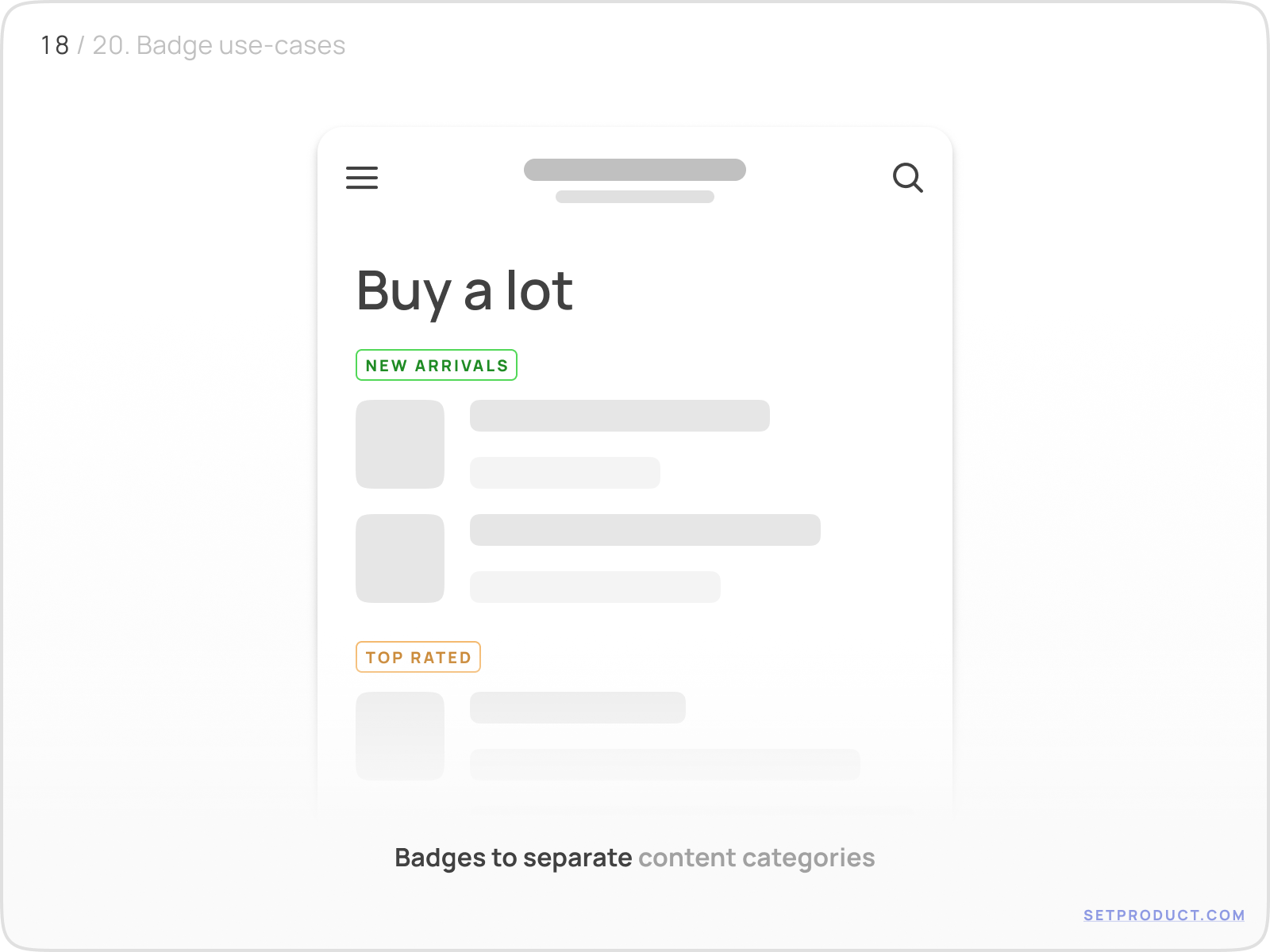 Badge (aka Tag) UI design exploration by Roman Kamushken for Setproduct ...