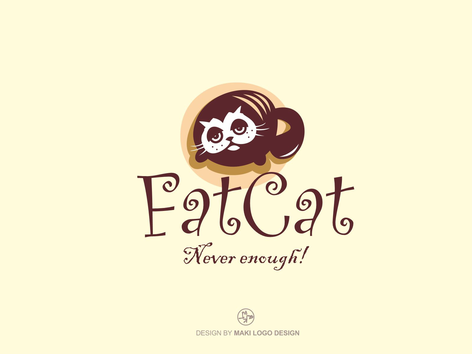 Fat Cat Logo by Maki Sketch Logo Design on Dribbble