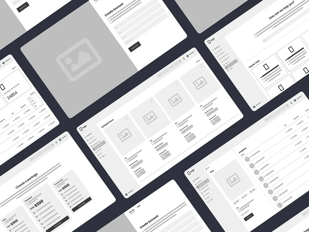 Dashboard Wireframe designs, themes, templates and downloadable graphic ...