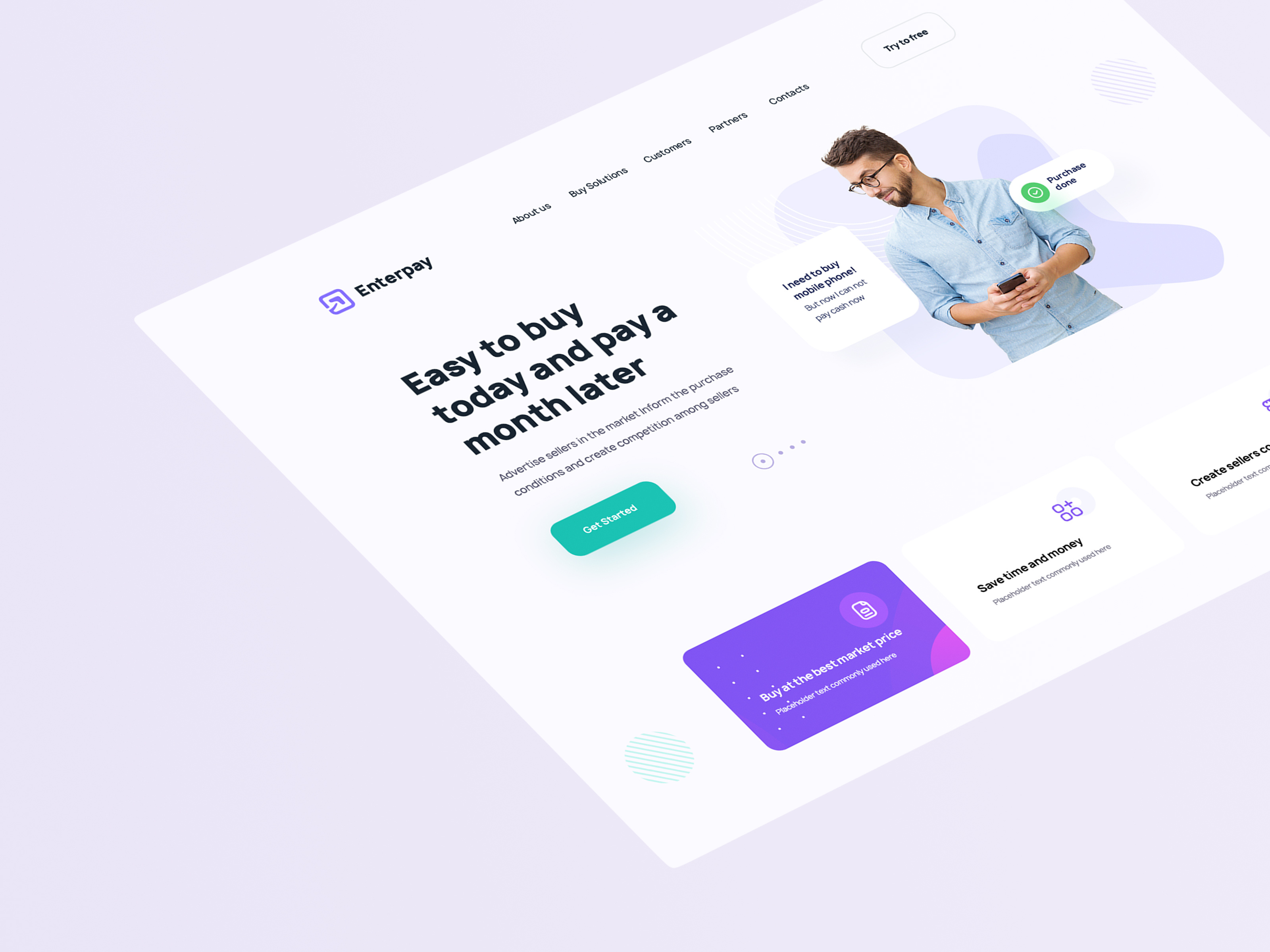 Enterpay - Landing page by Saeed Yousefi on Dribbble