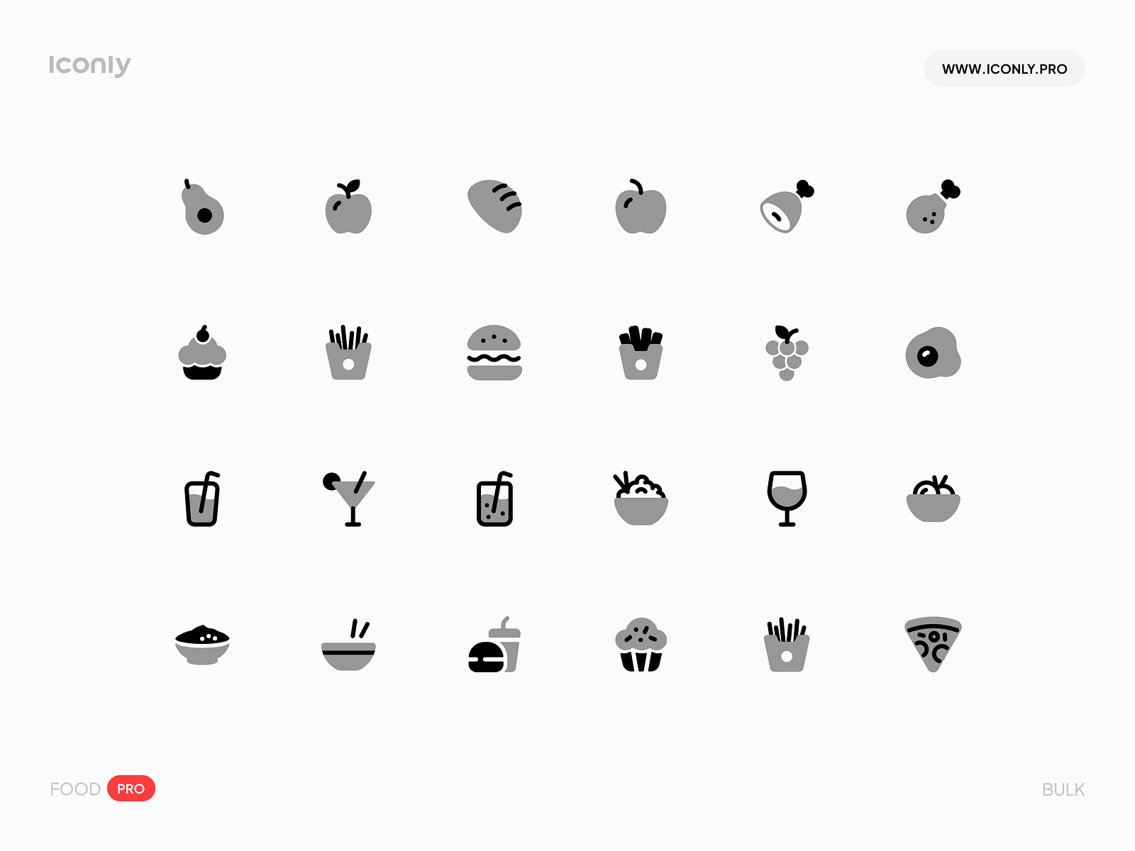 Food category, Bulk style! by Iconly Pro for Piqo Studio on Dribbble