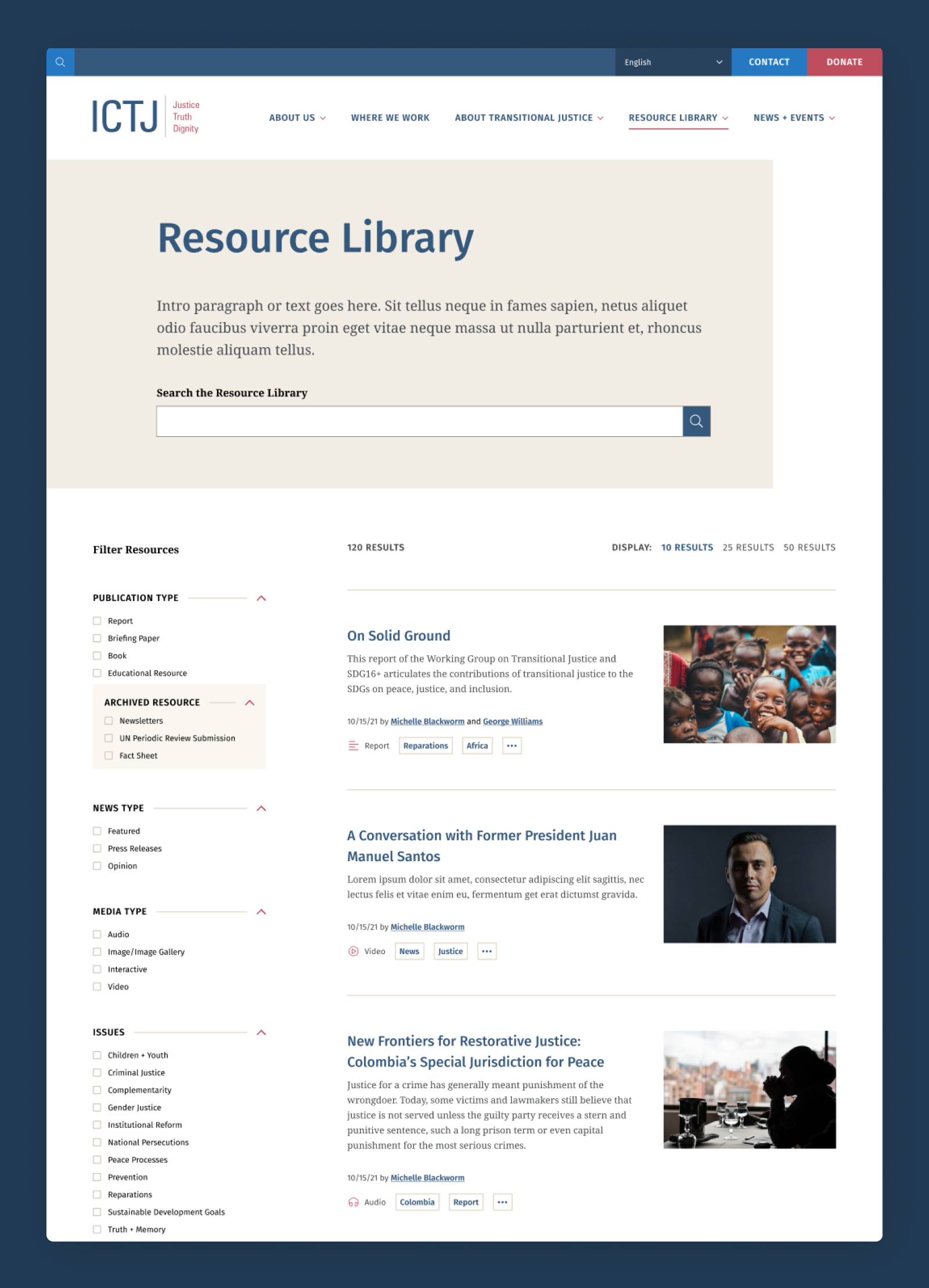 ICTJ Redesign by Aten on Dribbble