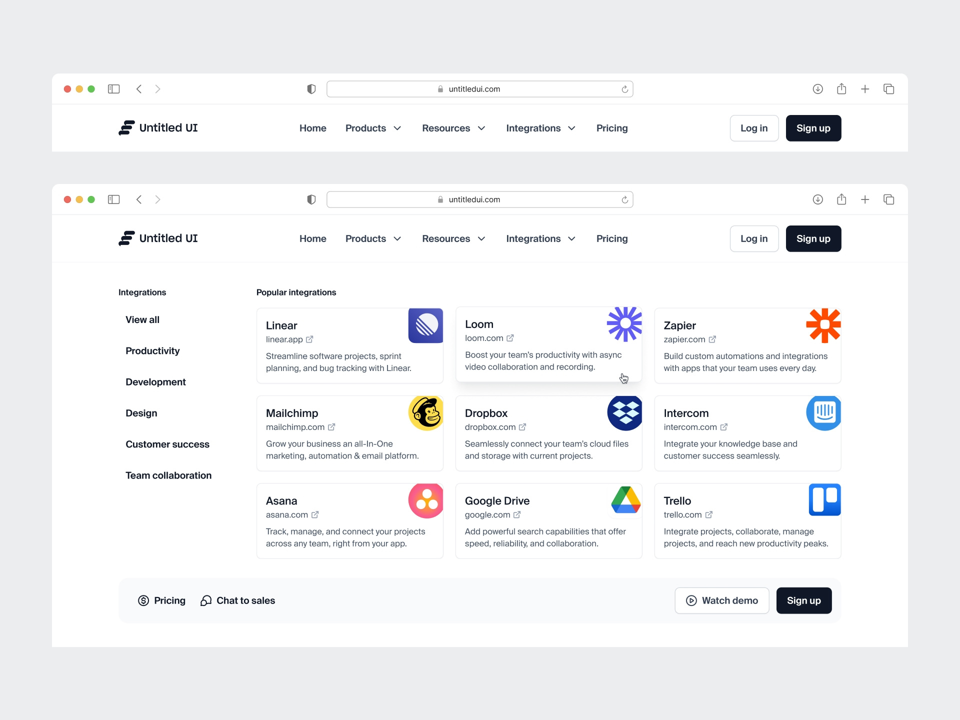 Header navigation — Untitled UI by Jordan Hughes® on Dribbble