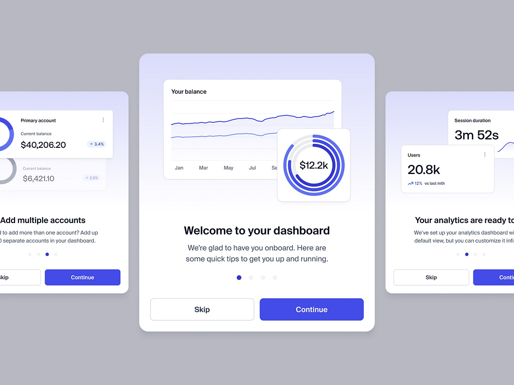 Onboarding modals — Untitled UI by Jordan Hughes® on Dribbble