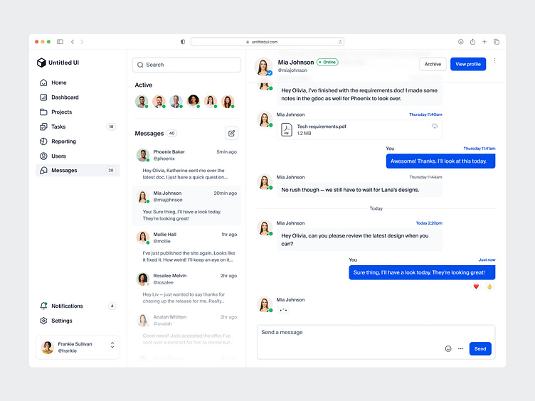 Dashboard messaging — Untitled UI by Jordan Hughes® on Dribbble