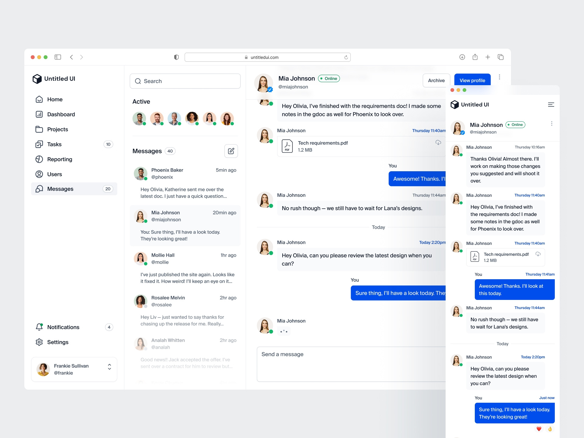Dashboard messaging — Untitled UI by Jordan Hughes® on Dribbble