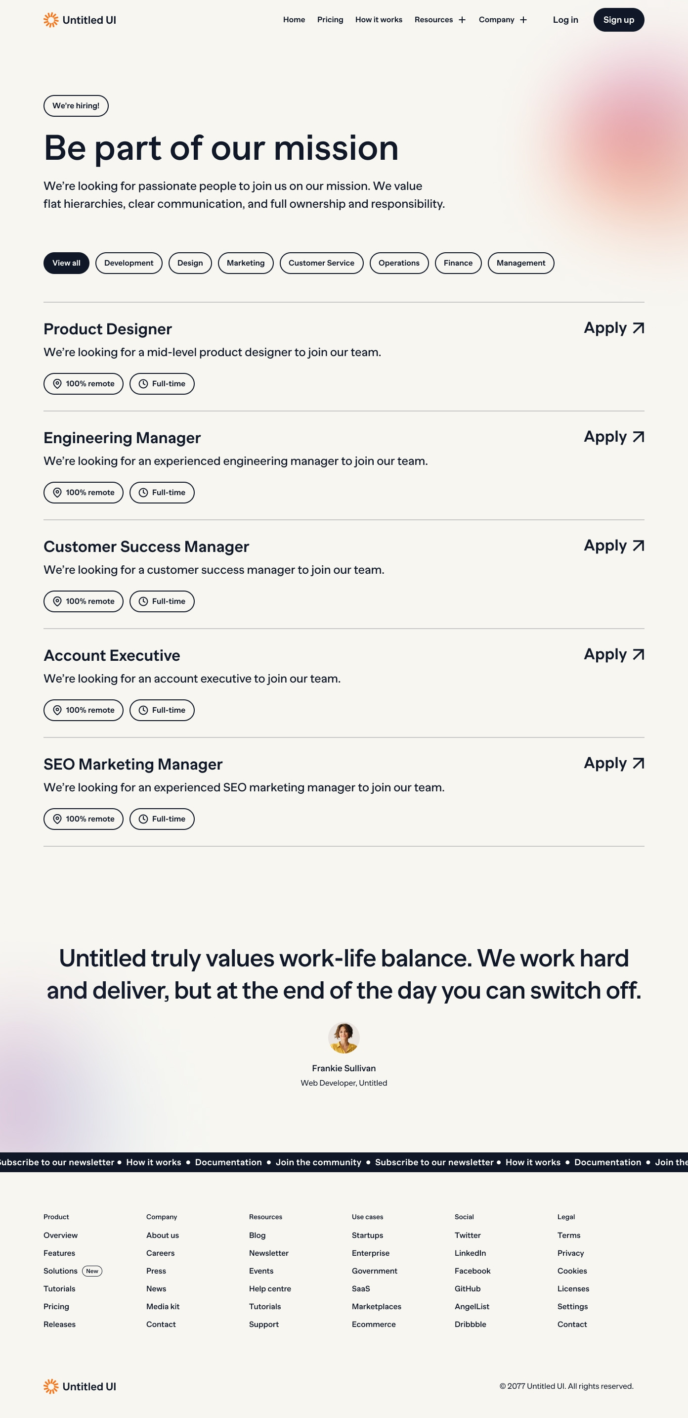 Careers page — Untitled UI by Jordan Hughes® on Dribbble