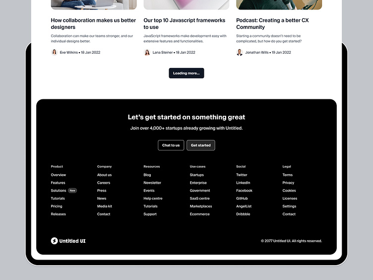 Blog home page — Untitled UI by Jordan Hughes® on Dribbble