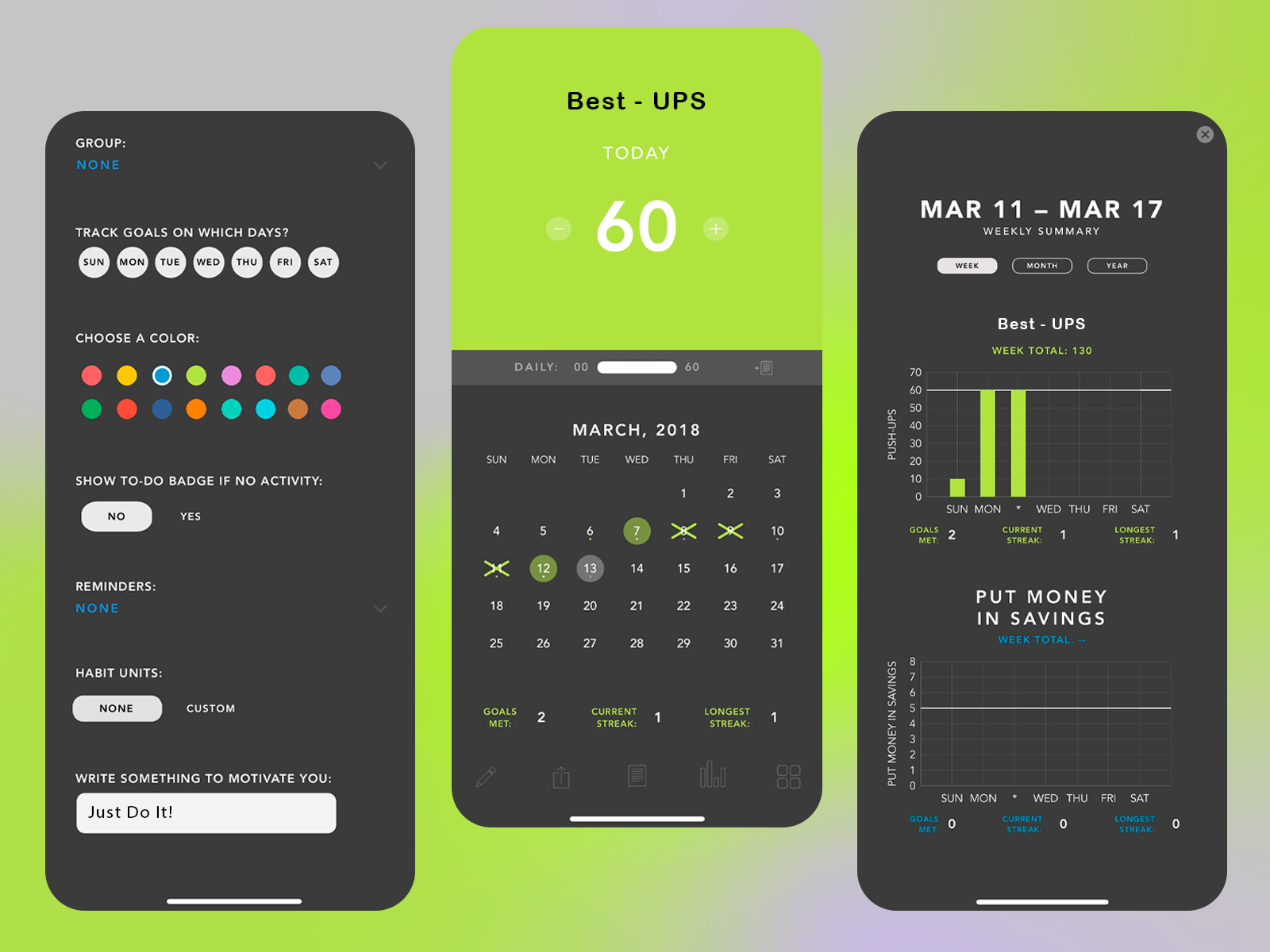 Goal Tracking App by Bone Cloud on Dribbble