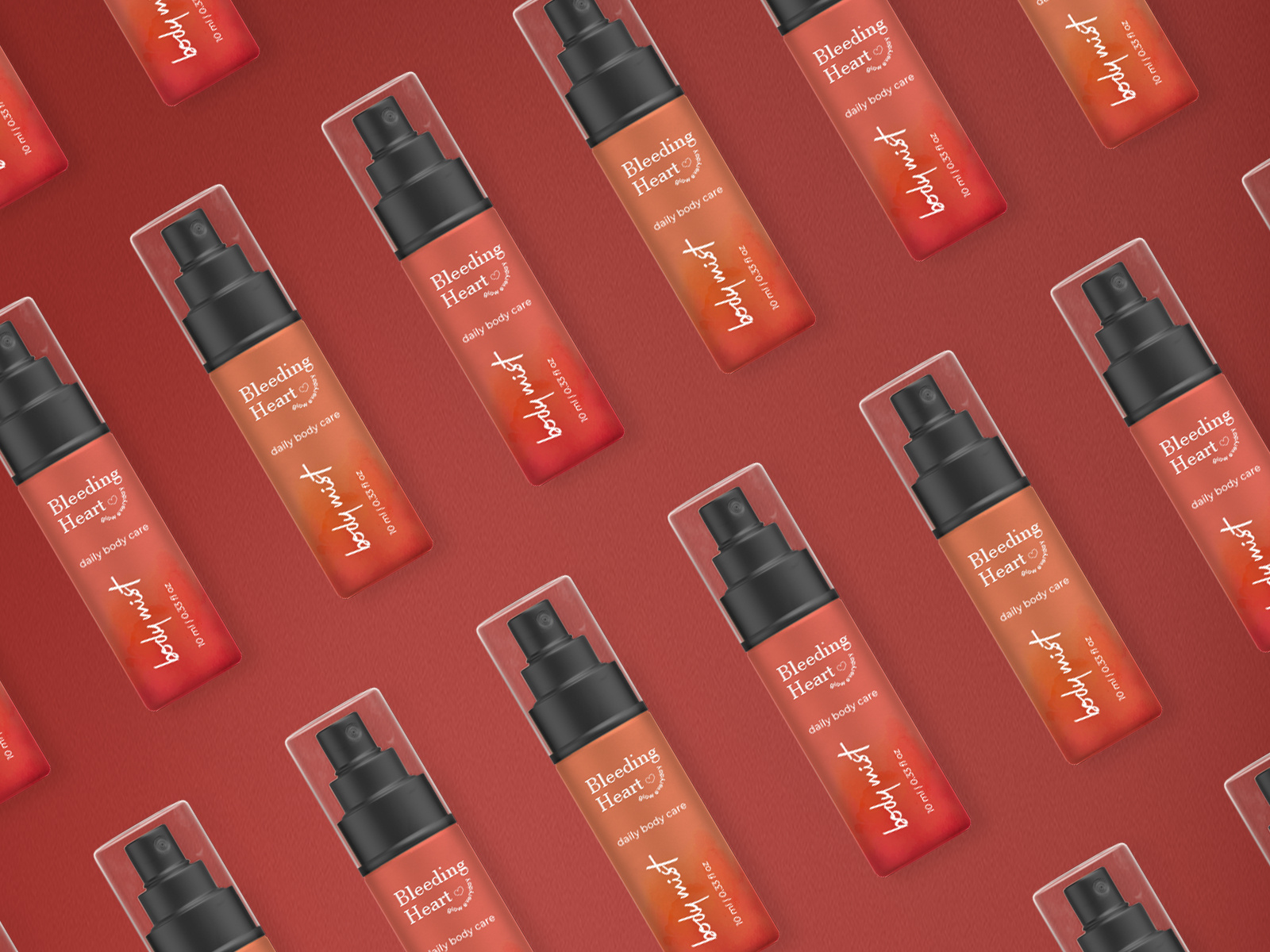 Body mist packaging - Bleeding Heart by Innove Design Studio on Dribbble