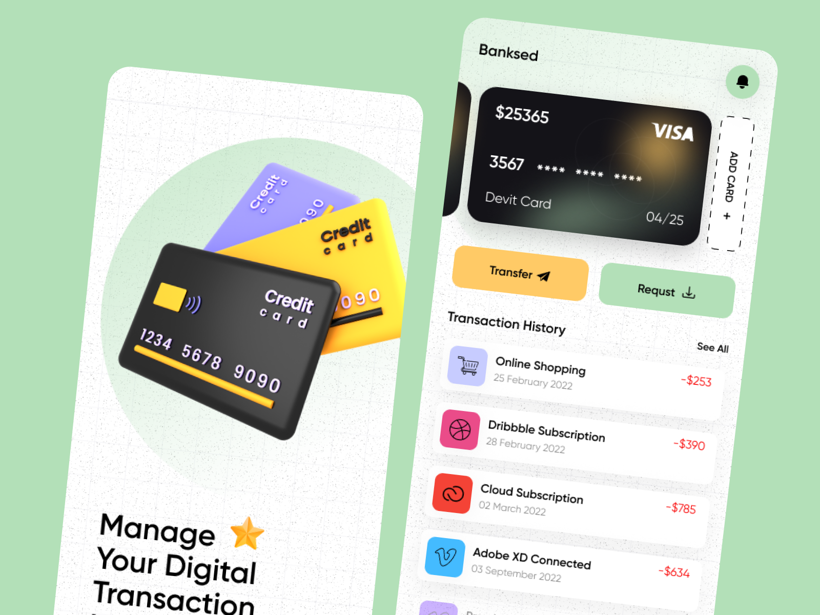 Digital Transaction Mobile App UI Design by Masud ~ UI/UX Designer on ...