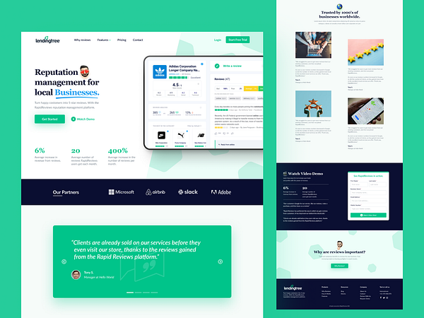 Review Management Platform - Landing Page by Asif Howlader on Dribbble