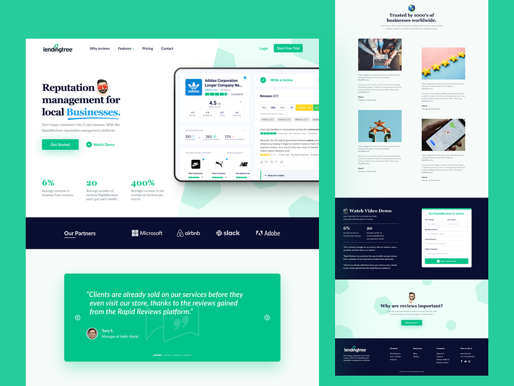 Review Management Platform - Landing Page by Asif Howlader on Dribbble