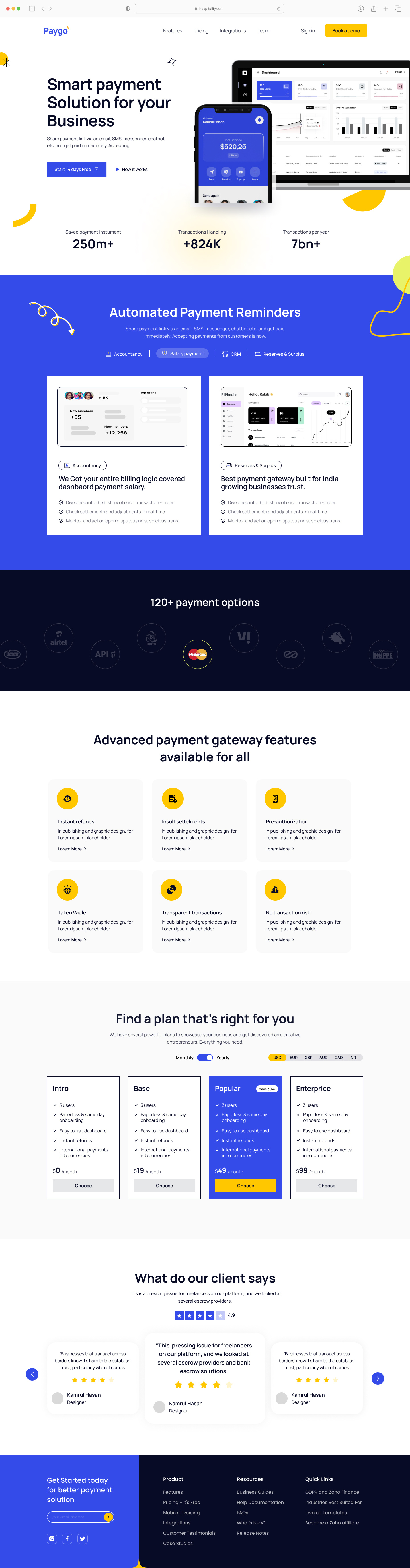 Paygo-smart payment Website Design by Kamrul Hasan on Dribbble