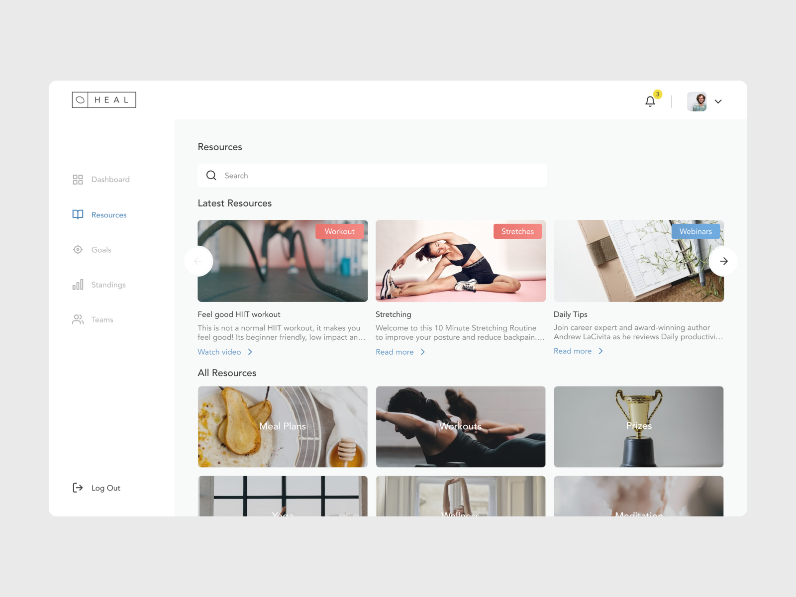 Wellness dashboard | Heal company by The Ash Design on Dribbble