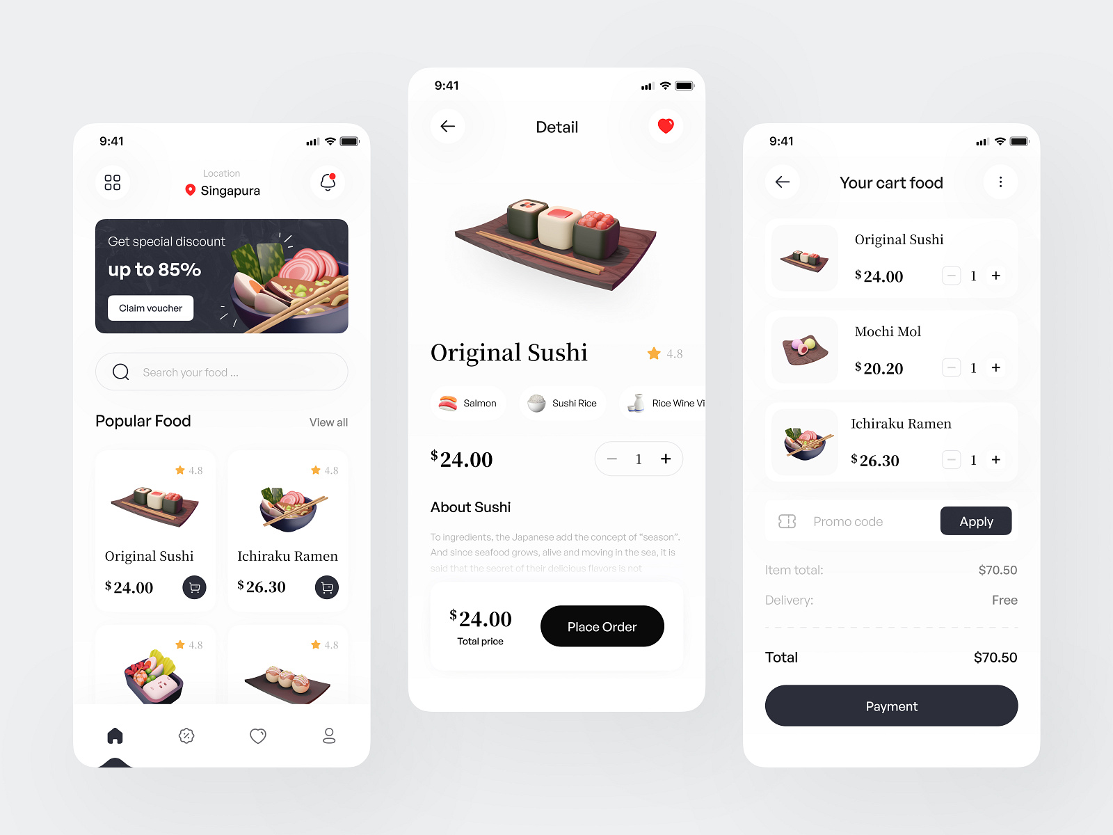 Sushi - Food App by Yoga Pratama for Korsa on Dribbble