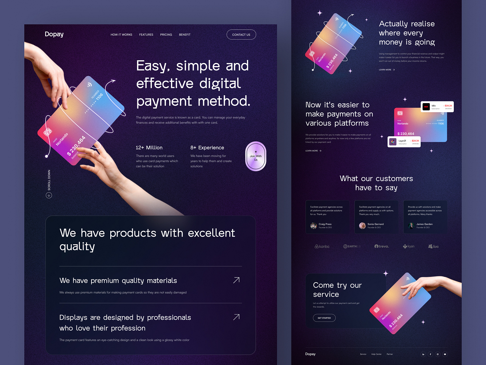 Payment Card Landing Page by Andri Prasetia for SLAB Design Studio on ...