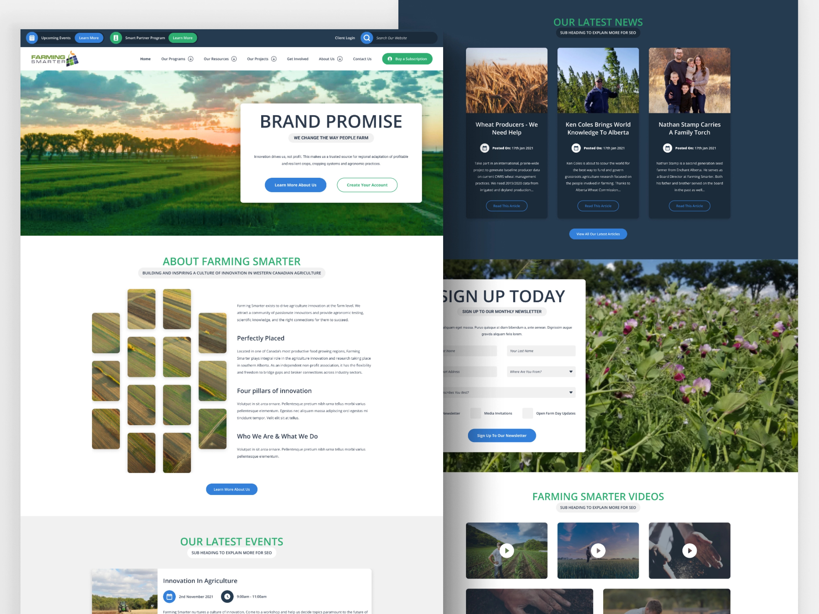 Farming Smarter Layout Web Design by Jaques-Corné Botha on Dribbble