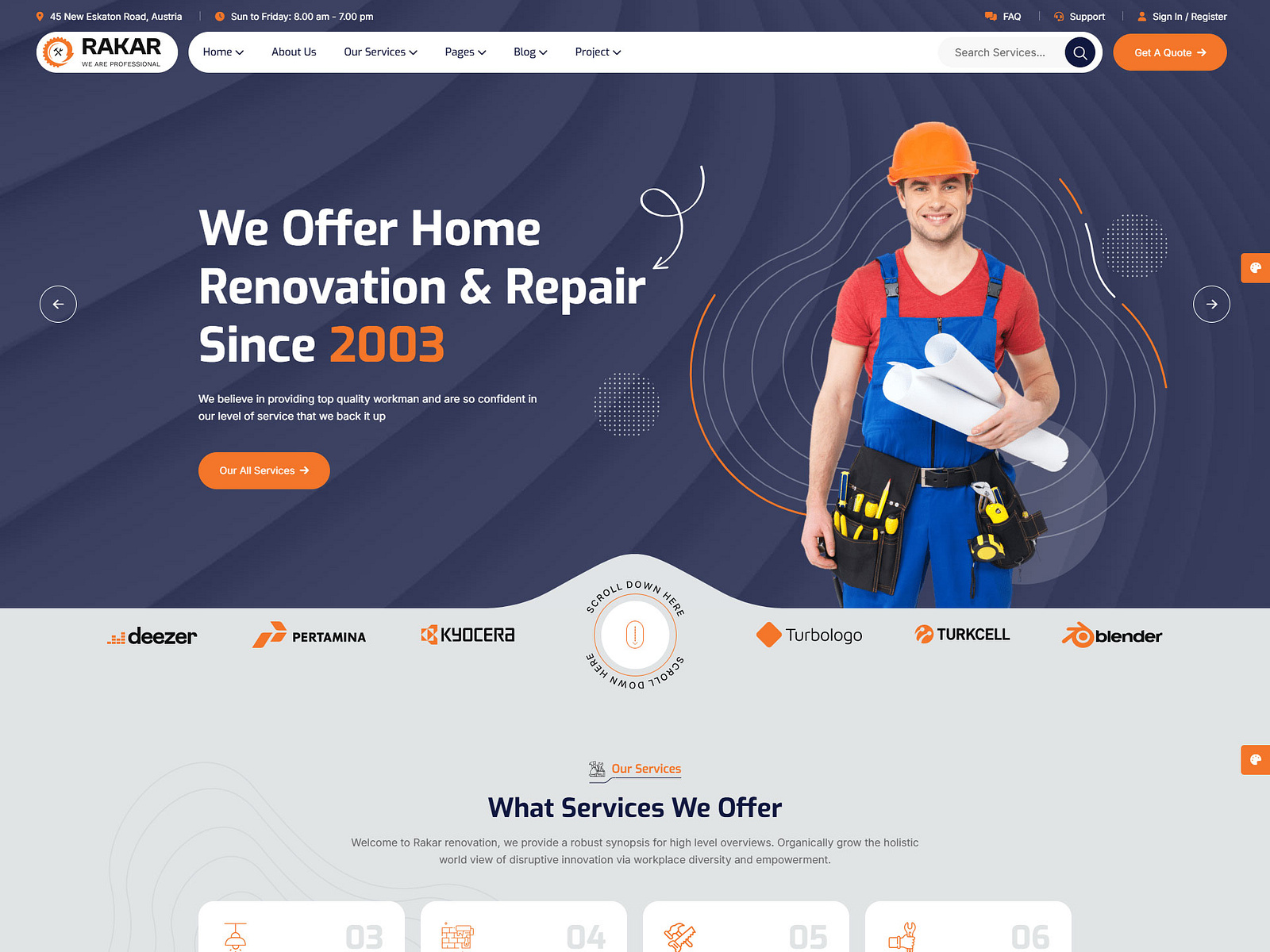 Rakar- Multipurpose Services HTML Template by Theme Holy on Dribbble