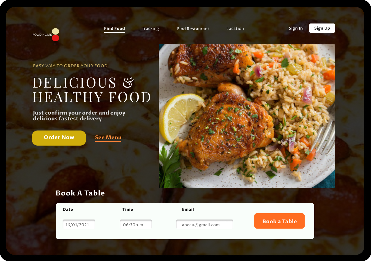 Food order restaurant website design by Eferigho Christabel on Dribbble