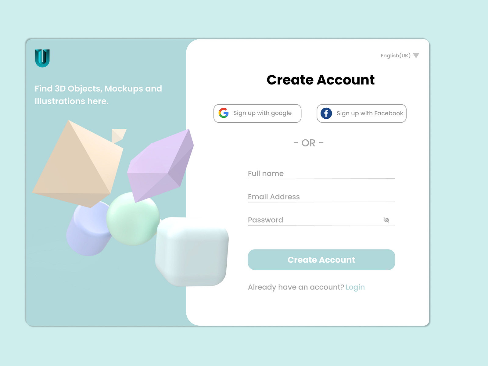 Sign up page UI-Design by Amine Bousdjira on Dribbble