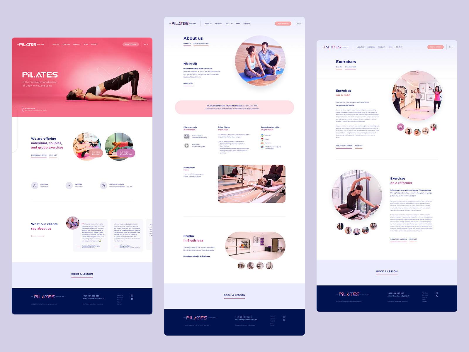 The Pilates studio by Mia - webdesign by Kristián Balco on Dribbble