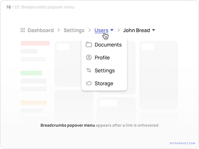 Breadcrumbs UI design guide & usability research by Roman Kamushken for Setproduct on Dribbble