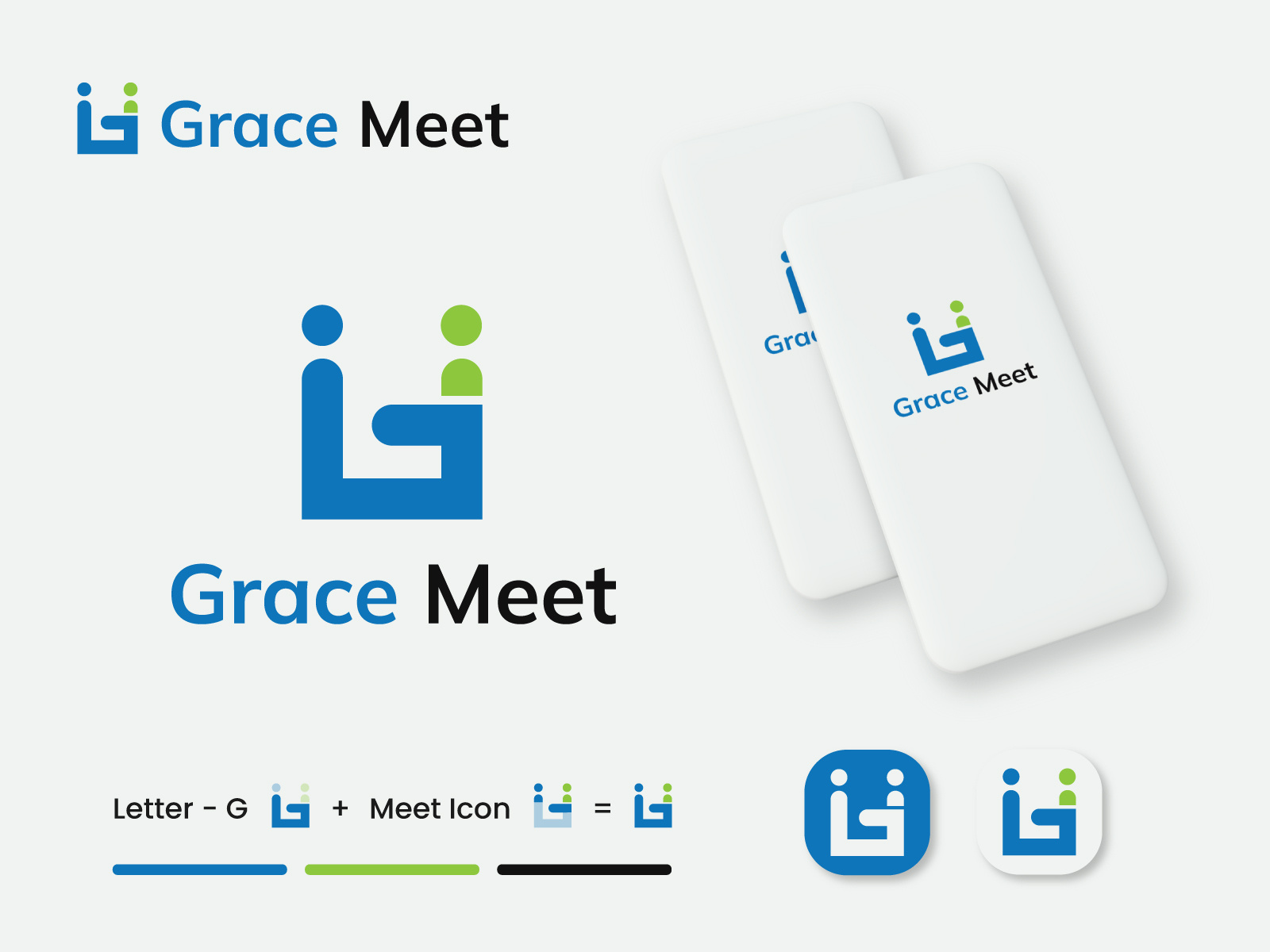 Modern Minimalist Grace Meet - Logo Design, Meet Logo by Nur Uddin ...