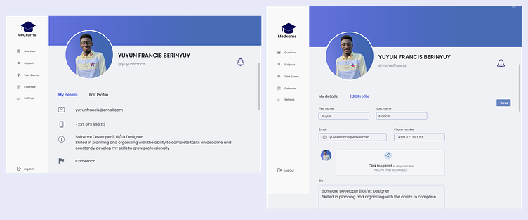 Profile page by yuyun francis on Dribbble