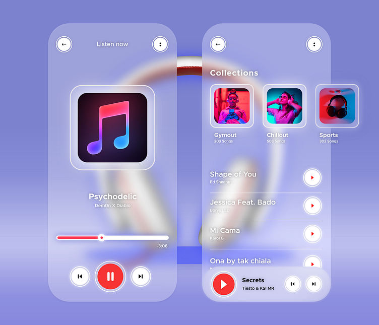 Songs App ui design | Ui Mobile application design by Rao Zulqurnain ...