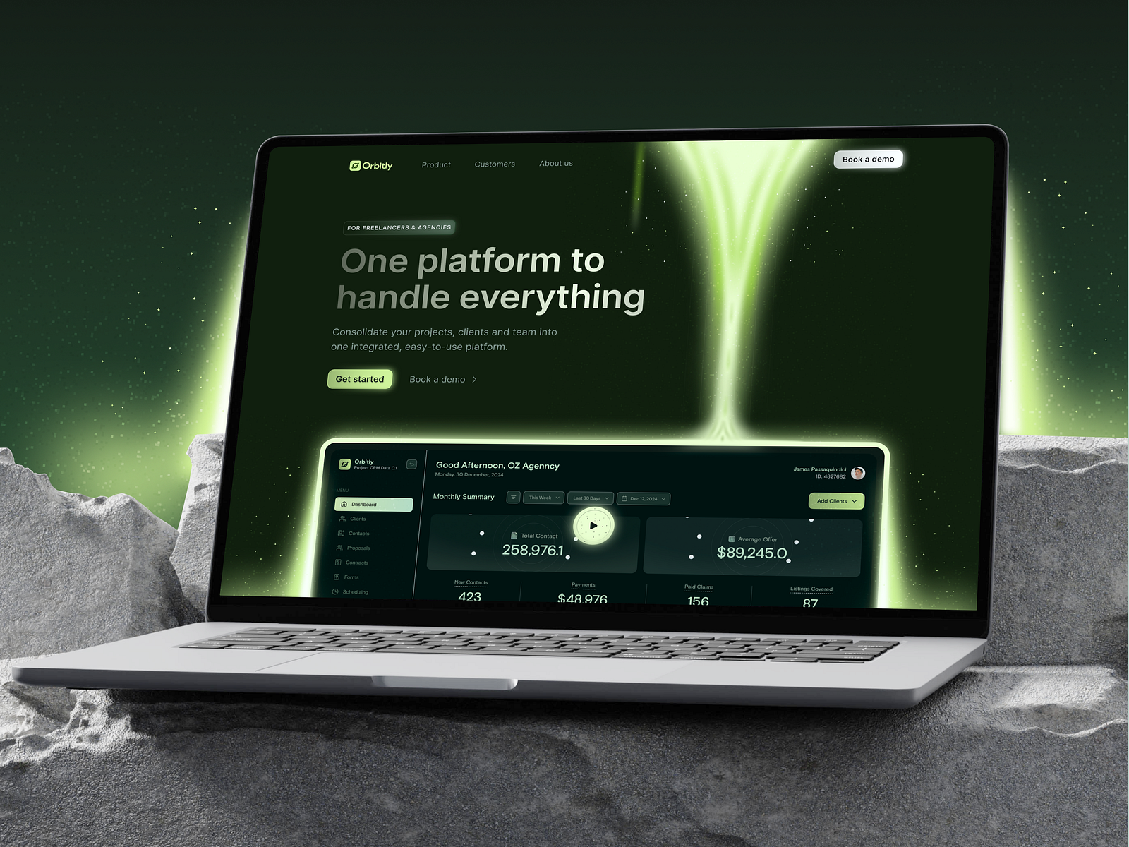 Orbitly - Modern CRM AI Landing Page by Ofspace UX/UI on Dribbble