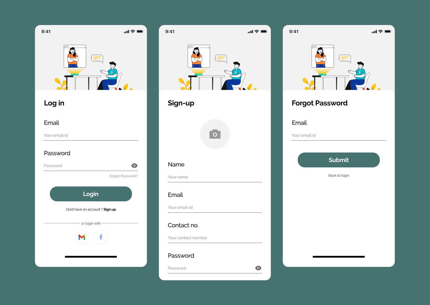 Log in Sign-up Screen by vishal monga on Dribbble