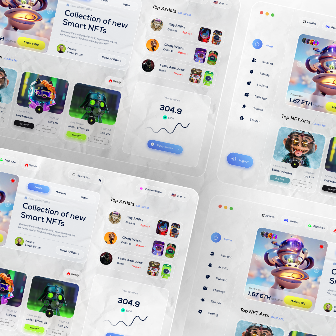 NFTs Dashboard Exploration by Dotpixel Agency on Dribbble