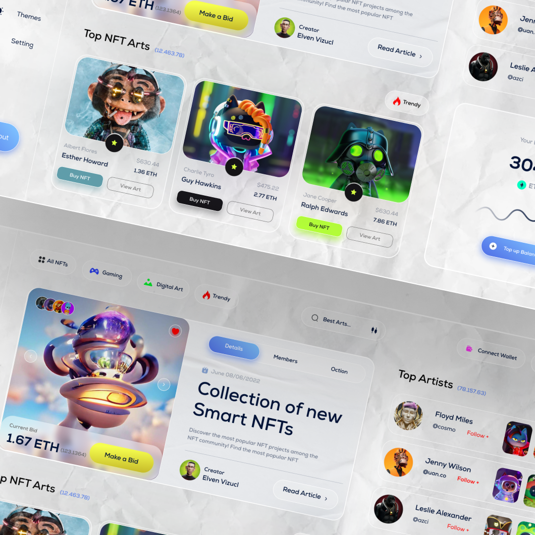 NFTs Dashboard Exploration by Dotpixel Agency on Dribbble