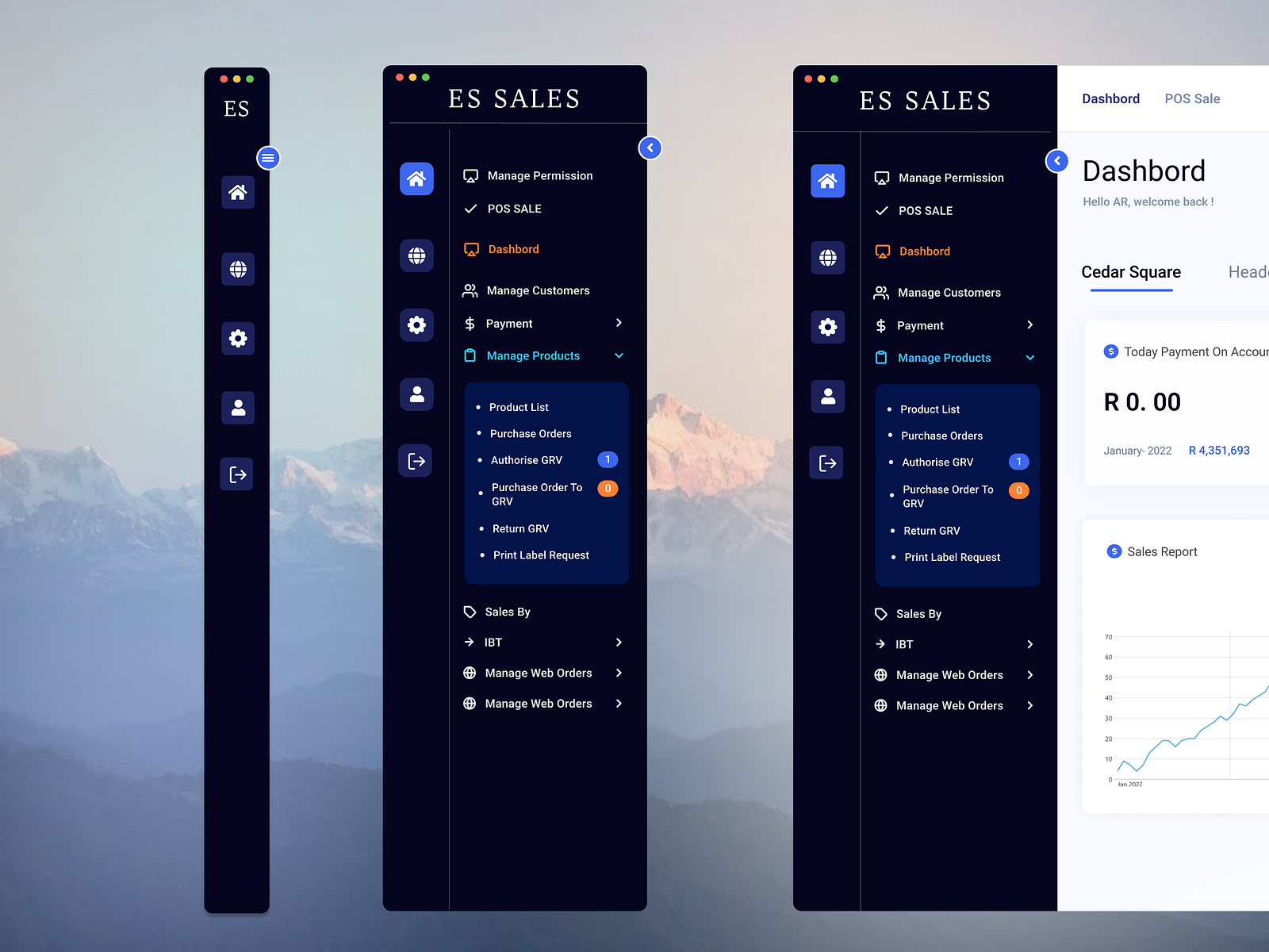 Dual-tier sidebar navigation by Ekta Sutariya on Dribbble
