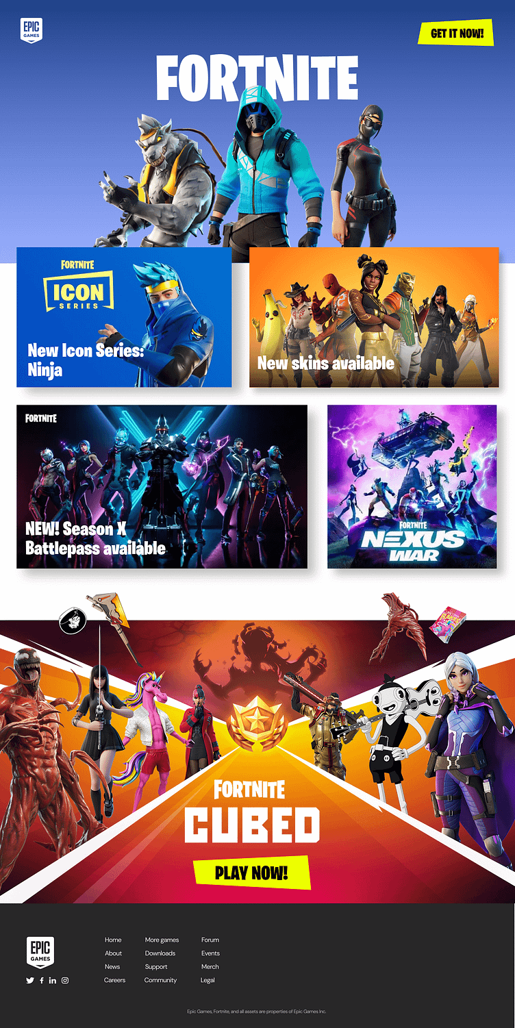 Fortnite website redesign by Rajat Mathew on Dribbble