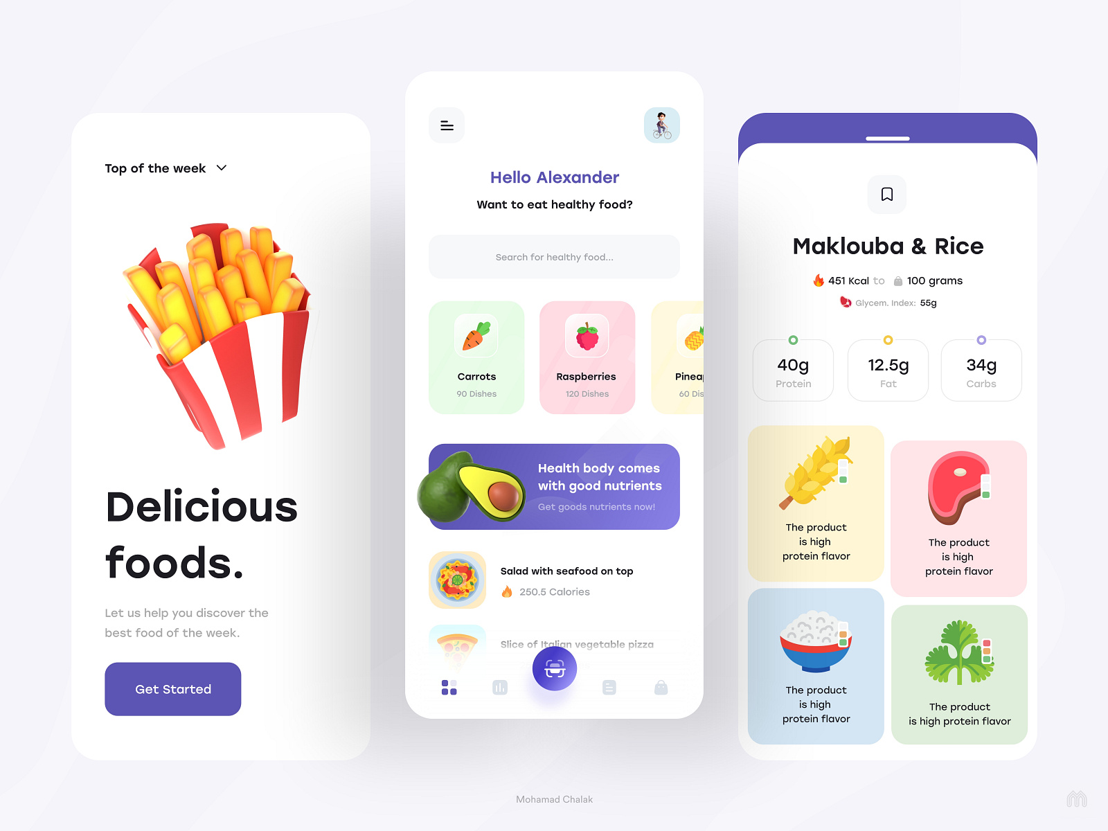 Food Nutrition App by Mohamad Chalak on Dribbble