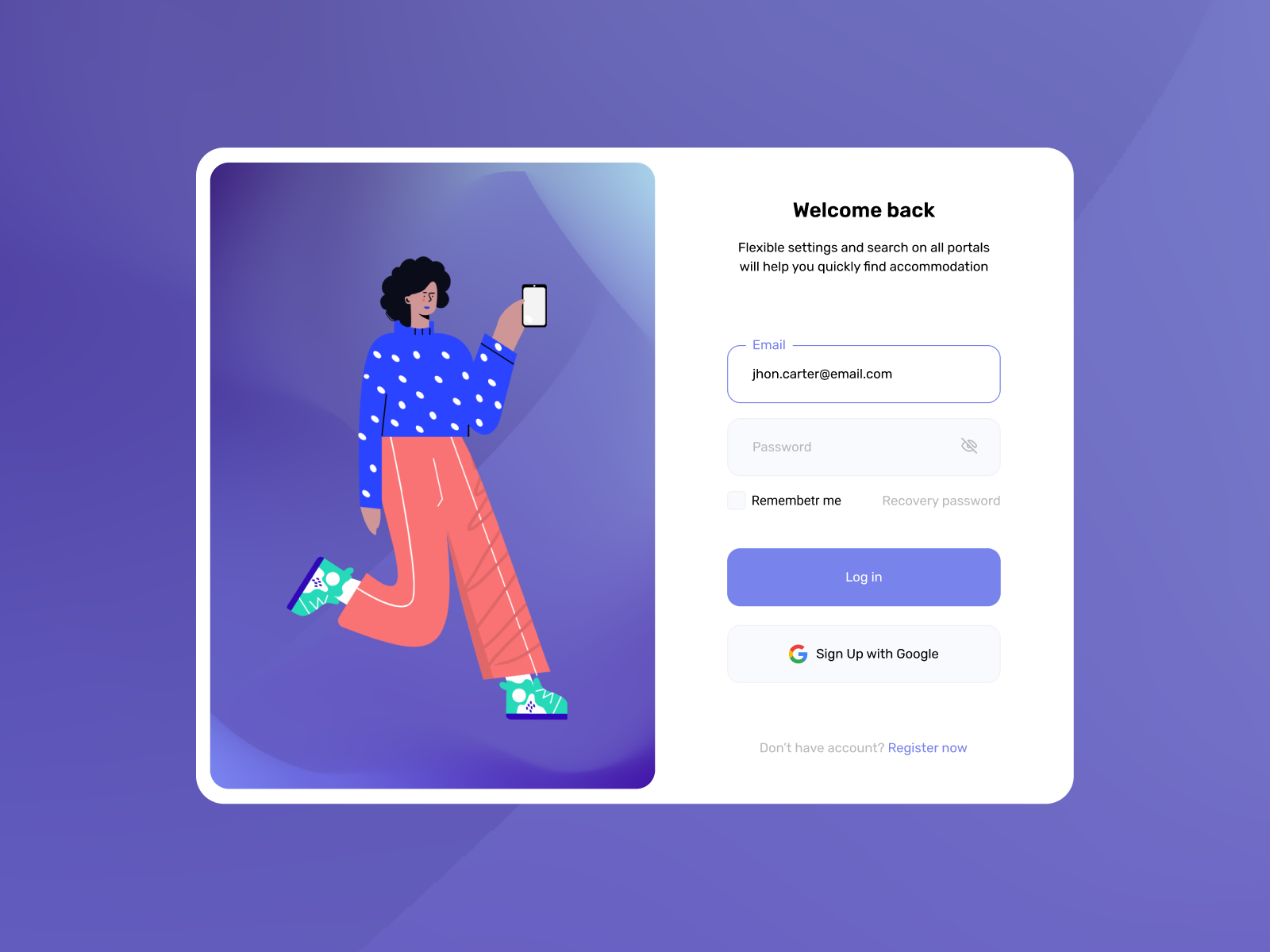 login page design concept by Dmitry Chernov on Dribbble