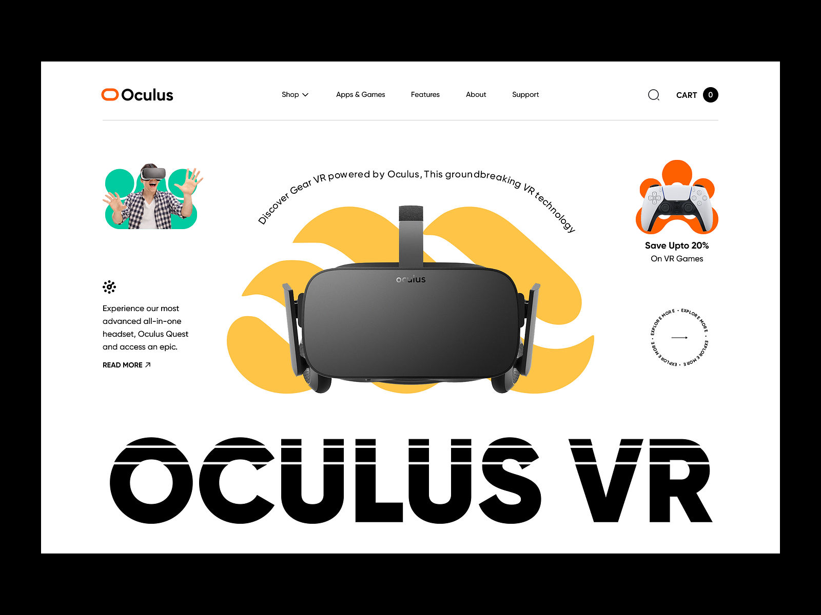 Oculus VR Web Site Design: Landing Page / Home Page UI by Sajon for ...