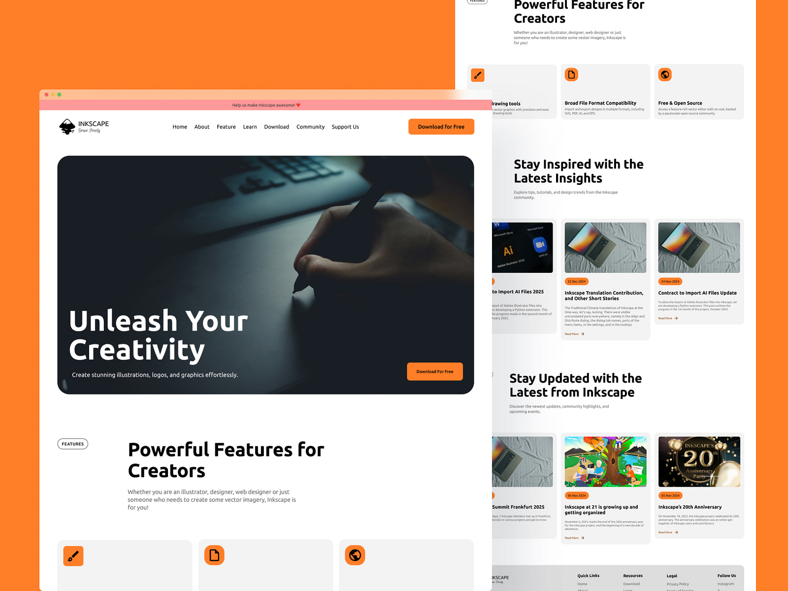 Inkscape - Website Redesign Concept by Alya Zalfa on Dribbble