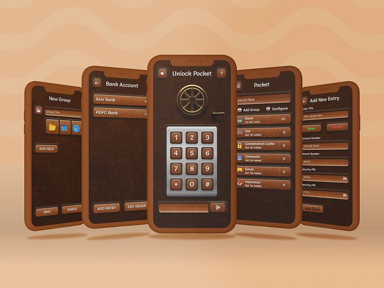 Lock/wallet App UI UX by Talha Farooqi on Dribbble
